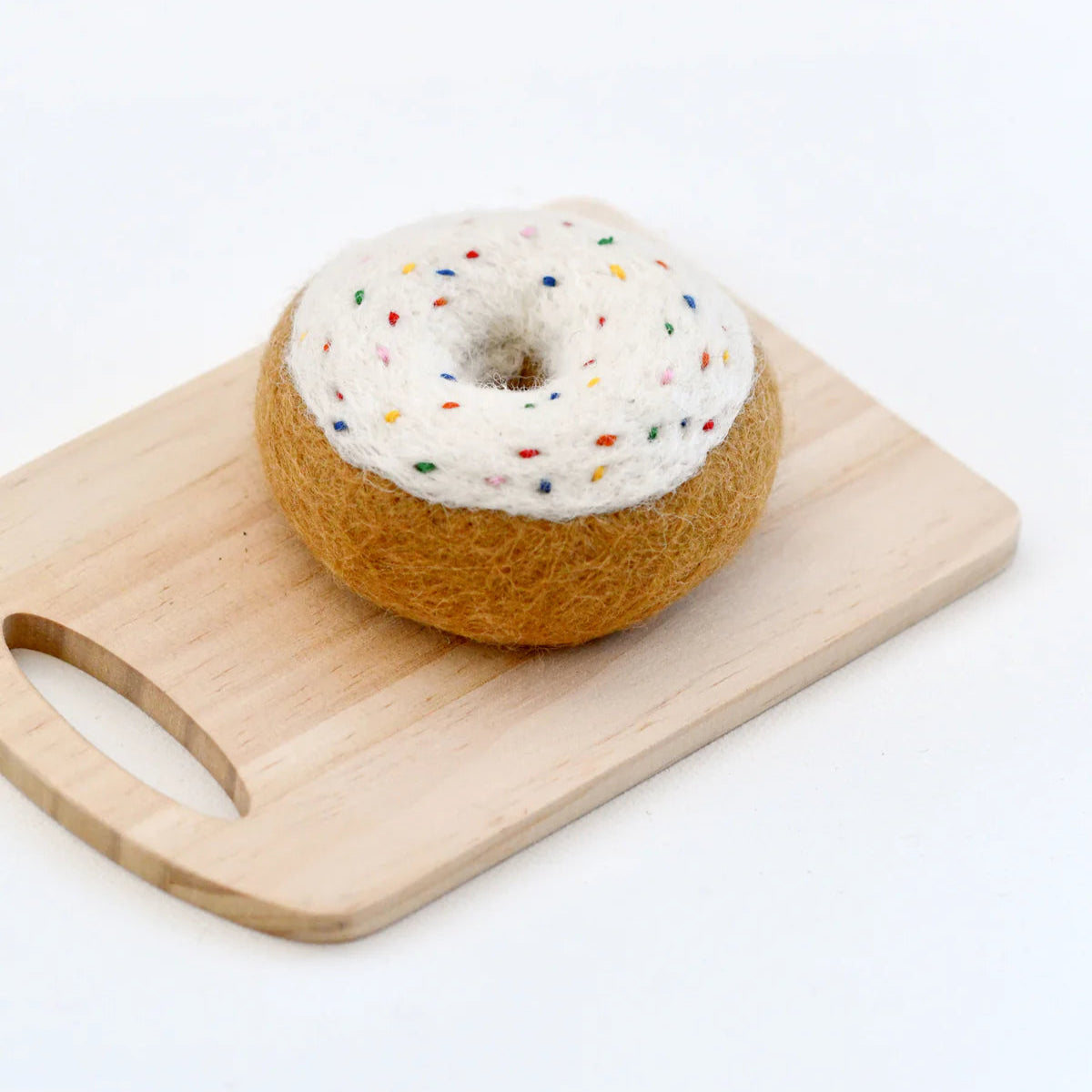 Felt Donut with Classic Glaze & Rainbow Sprinkles – Play to Learn