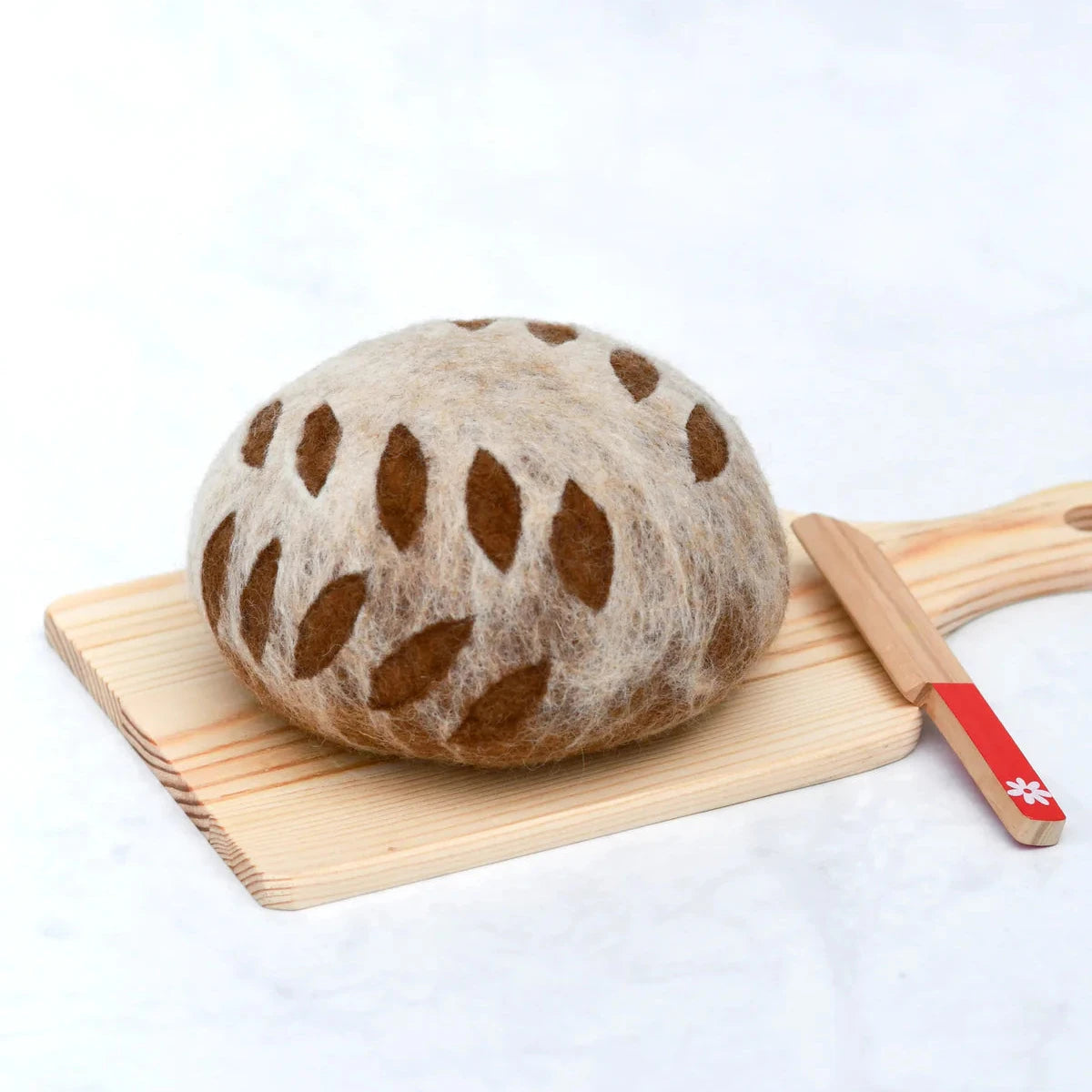 Felt Sourdough Bread with Leaf Pattern – Play to Learn