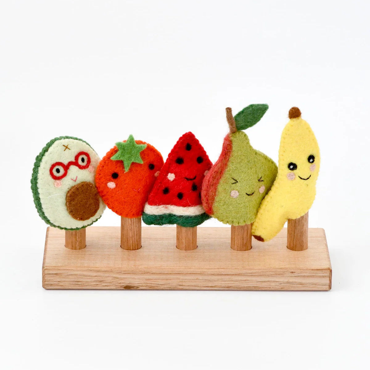 Felt Fruit Finger Puppet Set – Play to Learn