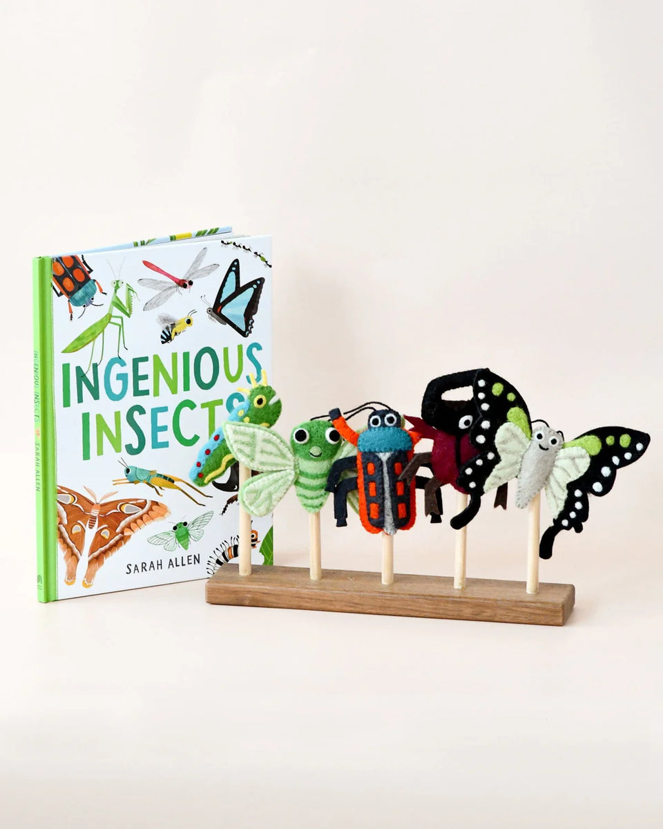 Felt Ingenious Insects Finger Puppets & Book Set – Play to Learn