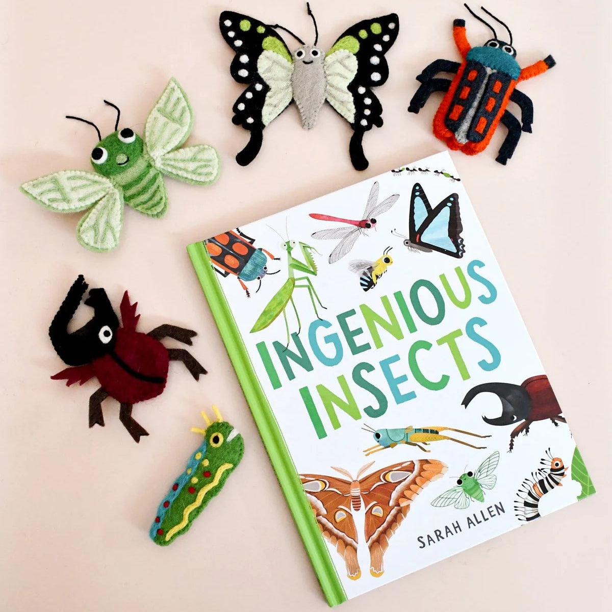 Felt Ingenious Insects Finger Puppets & Book Set – Play to Learn